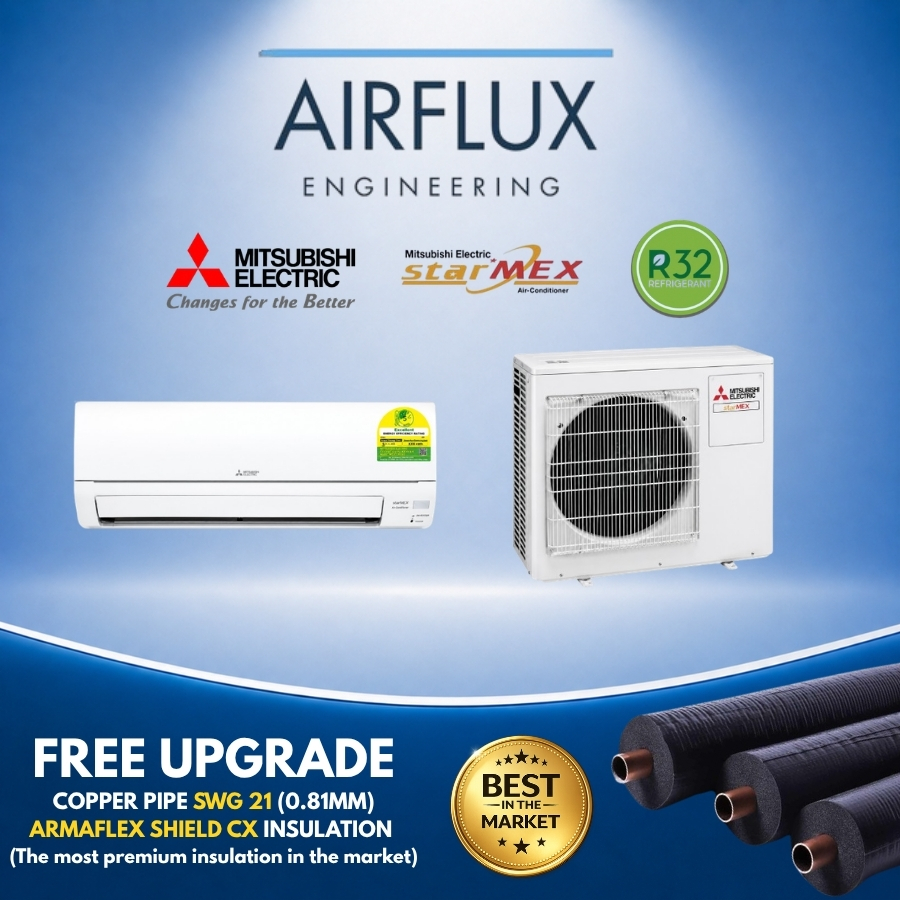MITSUBISHI STARMEX ELECTRIC SYSTEM 1 AIRCON | R32 INVERTER | FREE ...